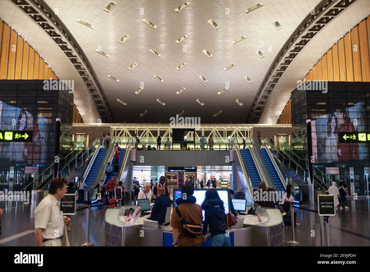 27.06.2019, Doha, Qatar, Asia - Interior view of the new terminal at ...