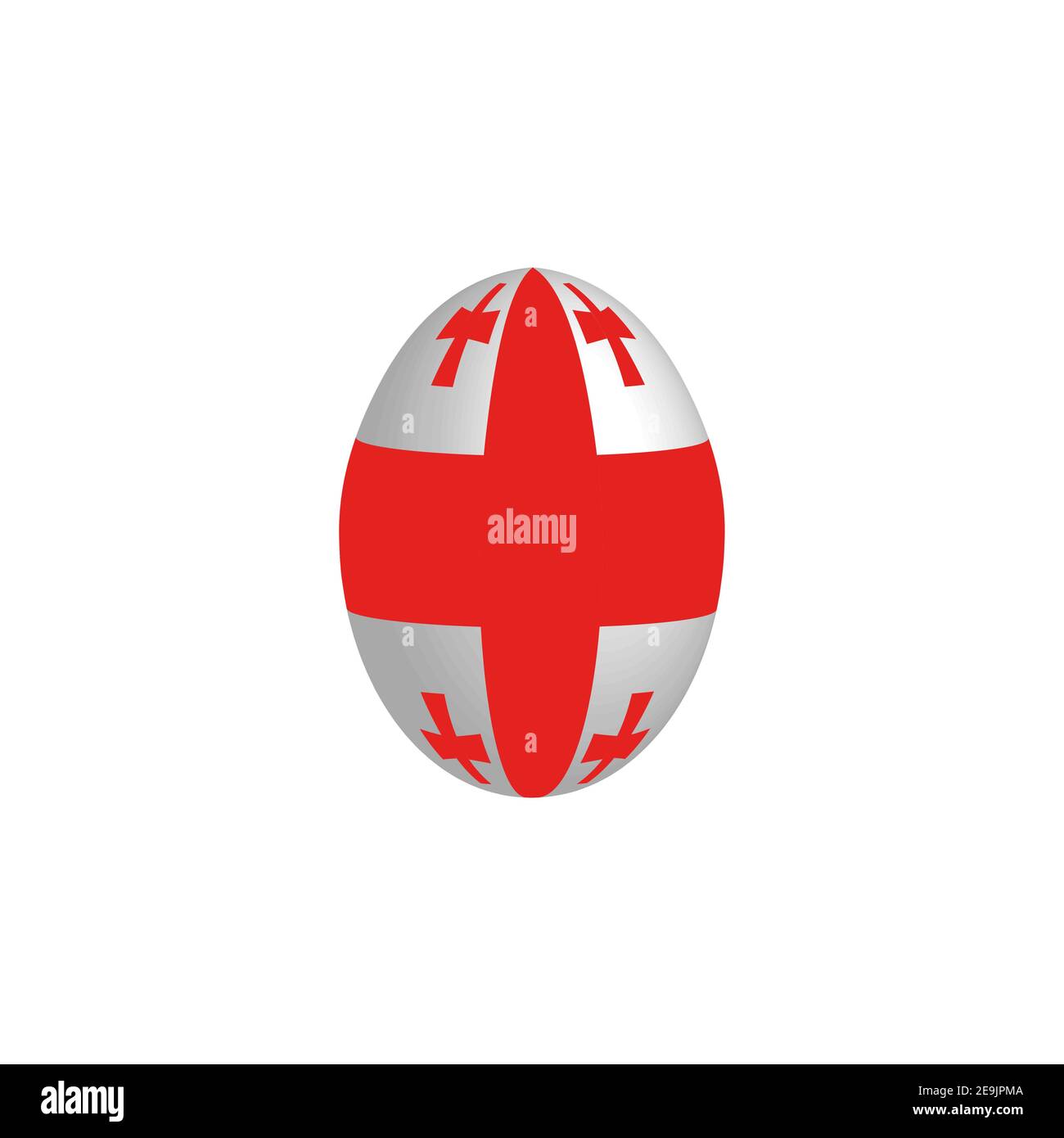 Easter egg in the colors of the Georgian flag. Flag of Georgia. Easter ...