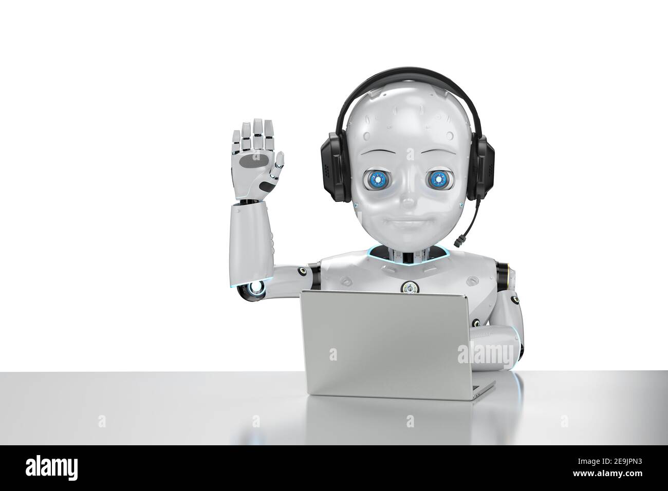 3d rendering cute robot or artificial intelligence robot with cartoon ...