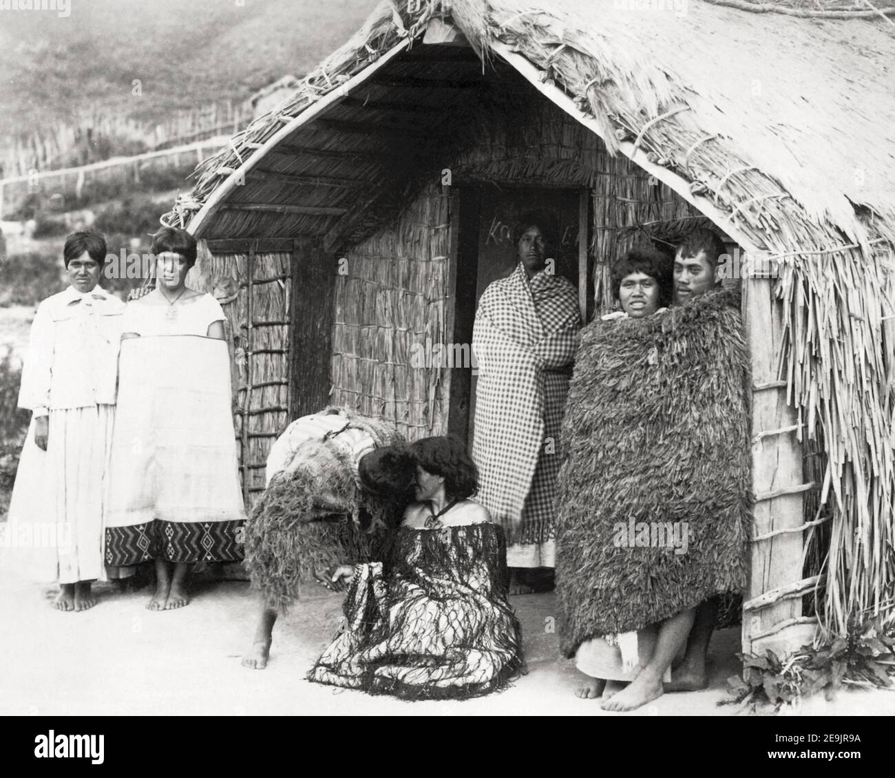 Late 19th century photograph - Maori Group, New Zealand Stock Photo - Alamy