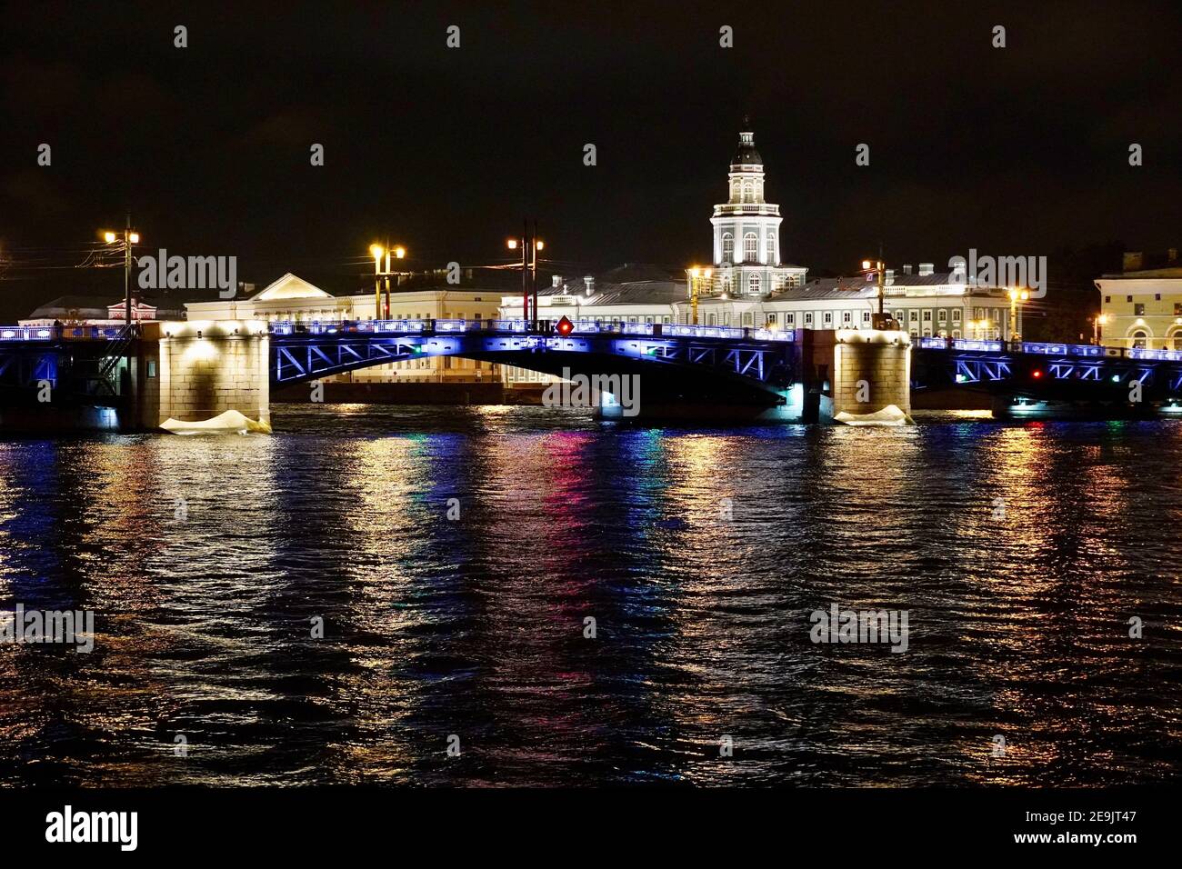 Saint Petersburg. Russia. The Palace bridge is divorced. Raising of the ...