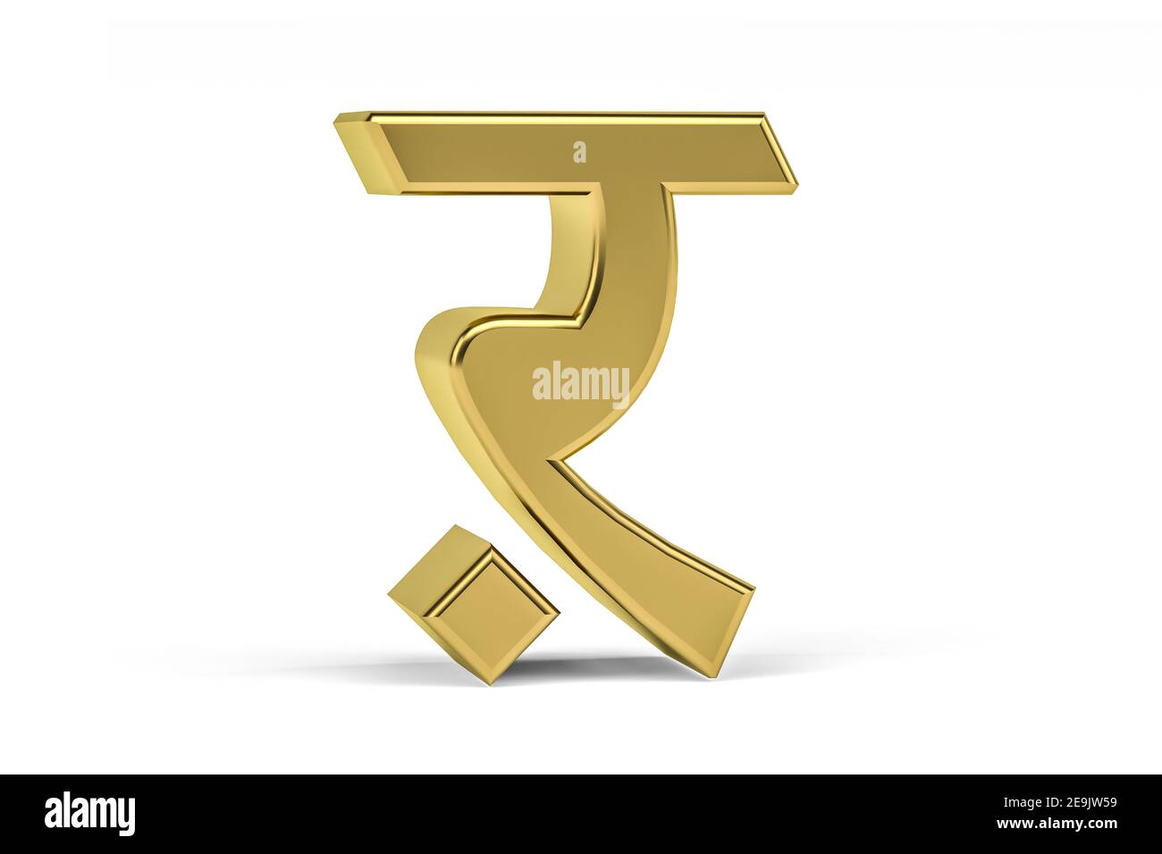 Golden Indian Letter - 3D Indian Letter on White Background - 3d render ...