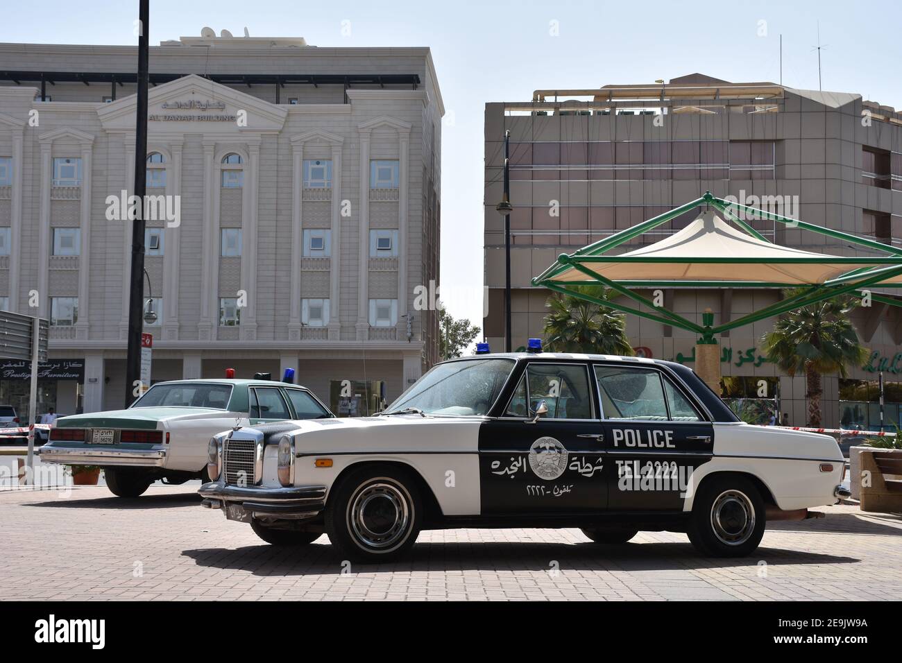 Classic Abu Dhabi Police Cars Exhibition in Al Ain City Stock Photo - Alamy