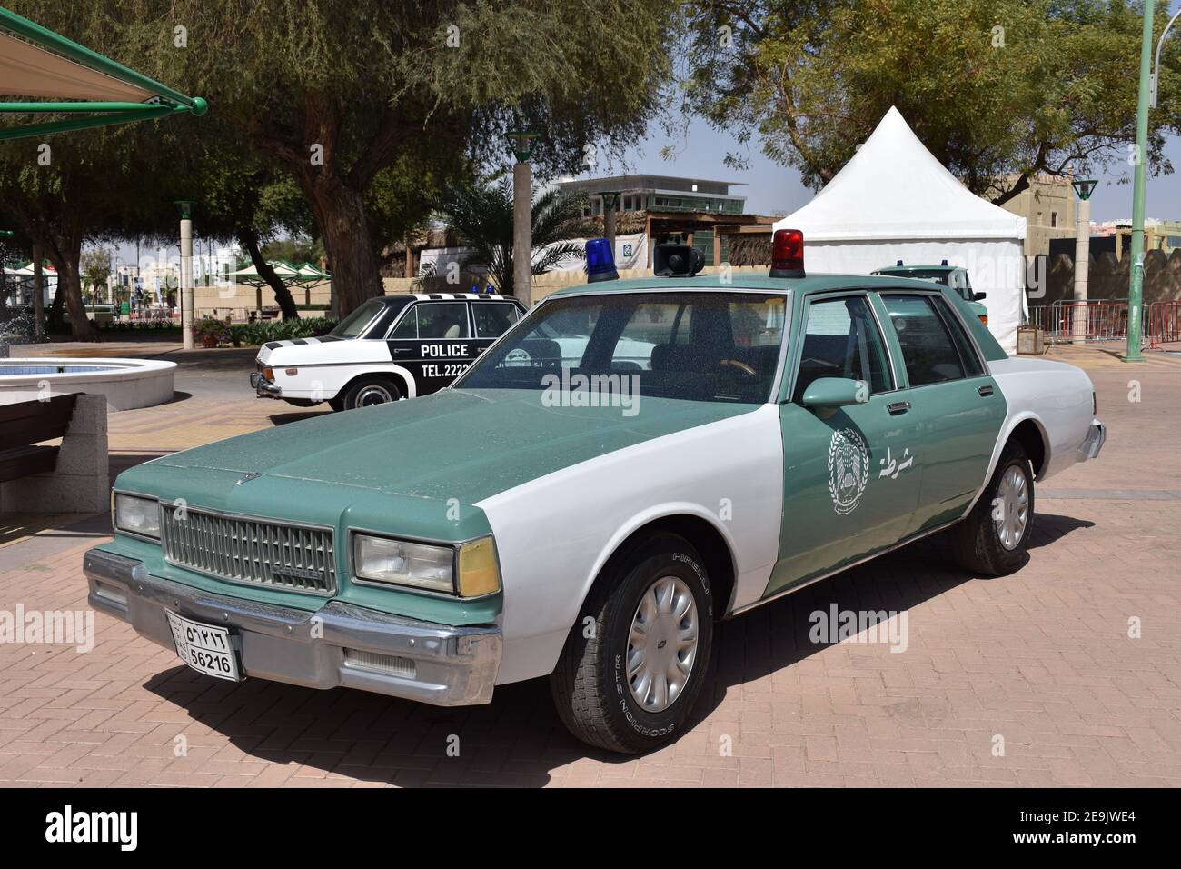 Classic Abu Dhabi Police Cars Exhibition in Al Ain City Stock Photo - Alamy