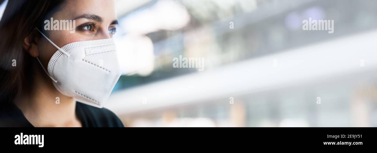 Closeup Up Of Woman Wearing N95 Medical Face Mask Stock Photo - Alamy