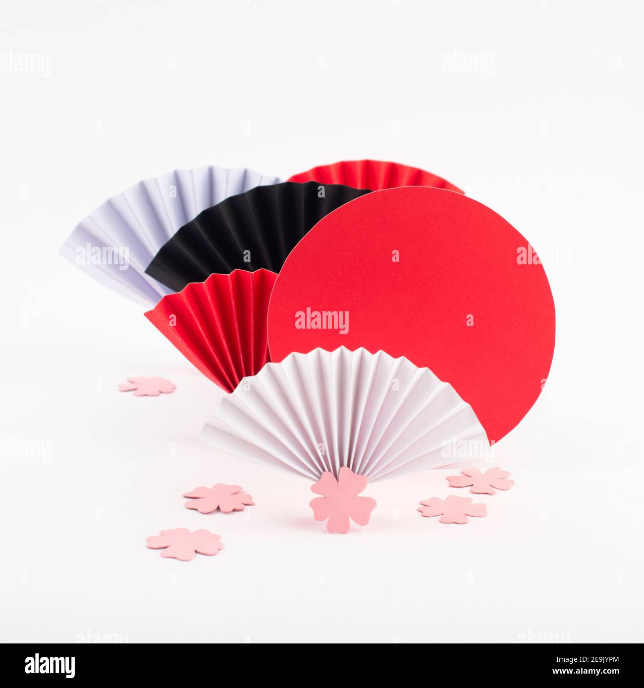 Origami paper fans on white background. Paper design for Japan National ...
