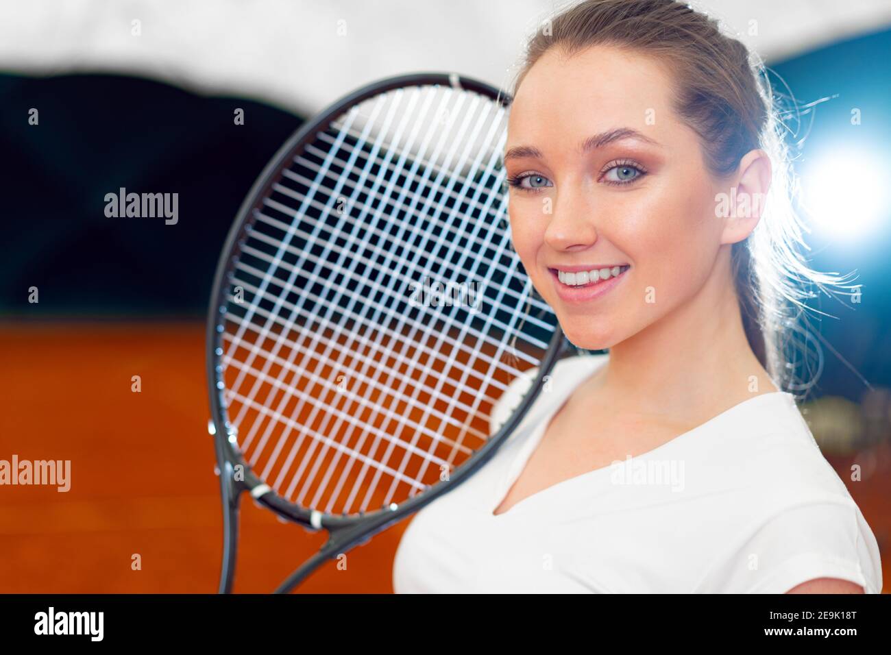 Beautiful female tennis player serving hi-res stock photography and ...