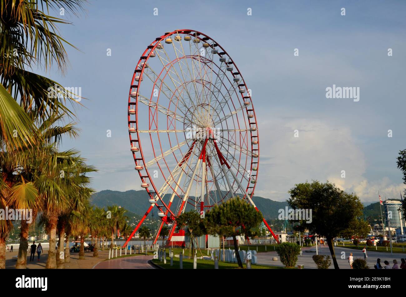 Ferris wheel entertainment area by seaside Miracle Park Batumi Georgia ...
