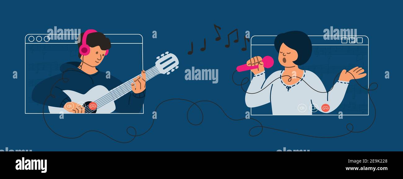 Dúo musical a dúo Stock Vector Images - Alamy