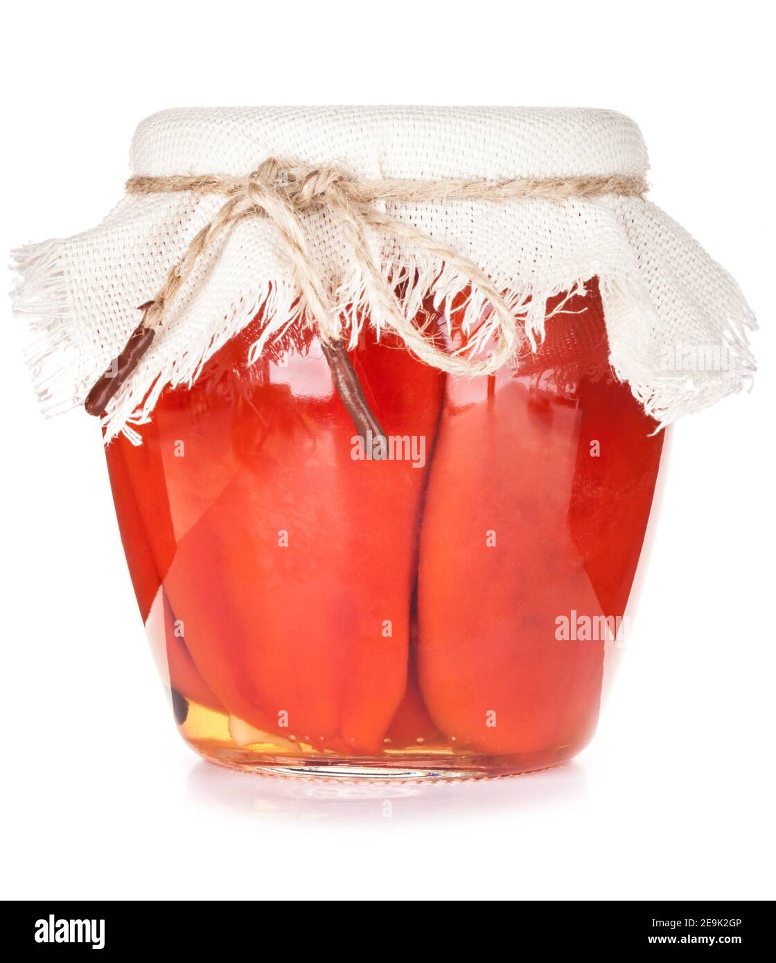 Preserved red sweet peppers isolated on white background Stock Photo ...