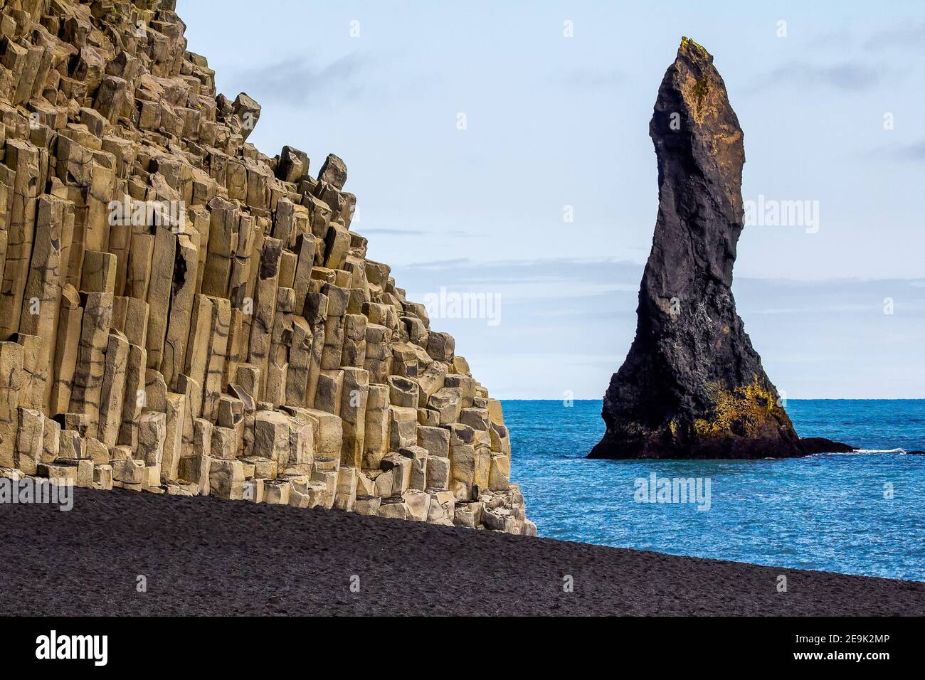 Basalt Sea Stacks and waves at Reynisfjara Beach. South Coast of ...