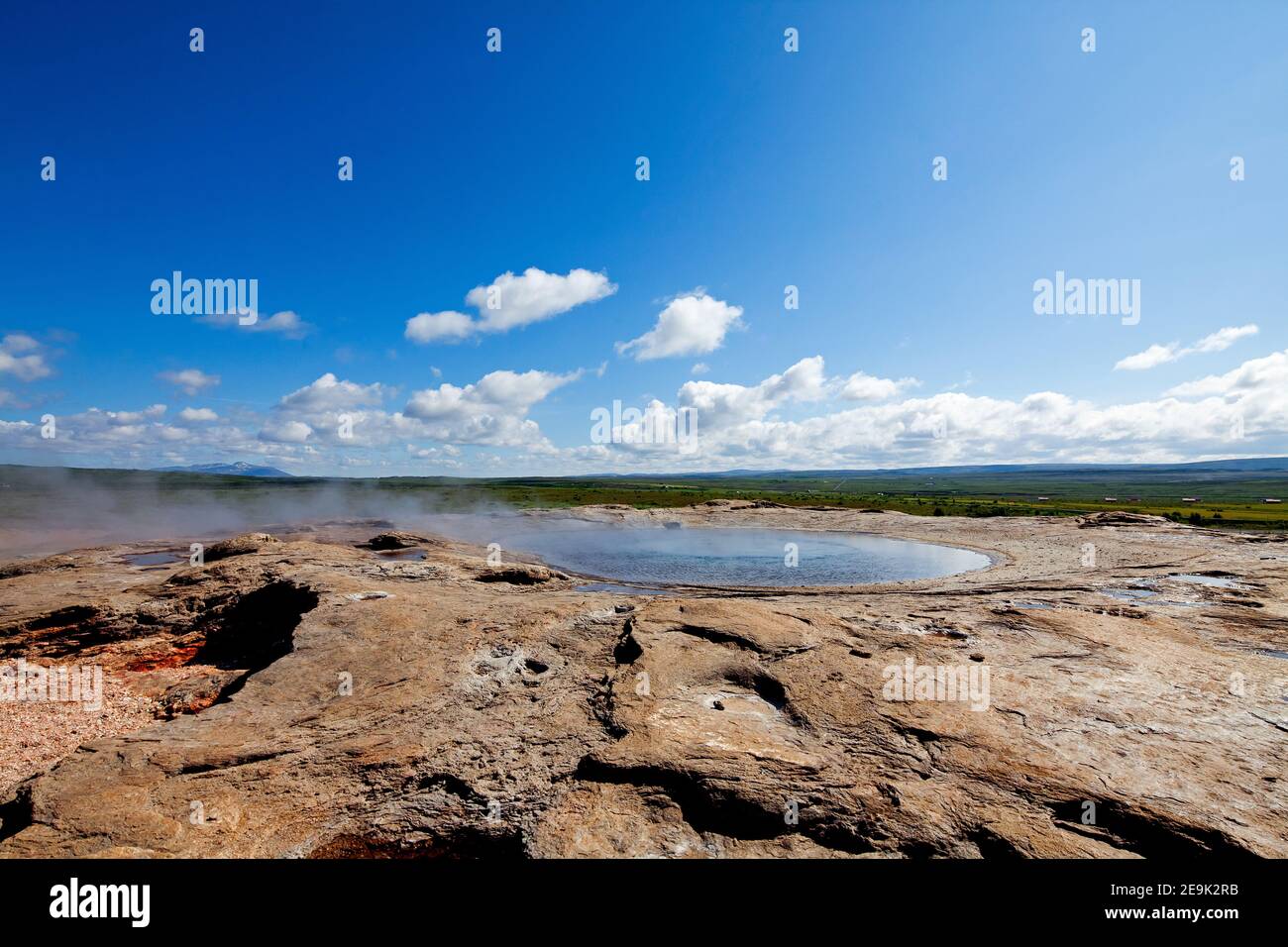 Strokkur Geysir in Icelandic landscape, Iceland Stock Photo - Alamy