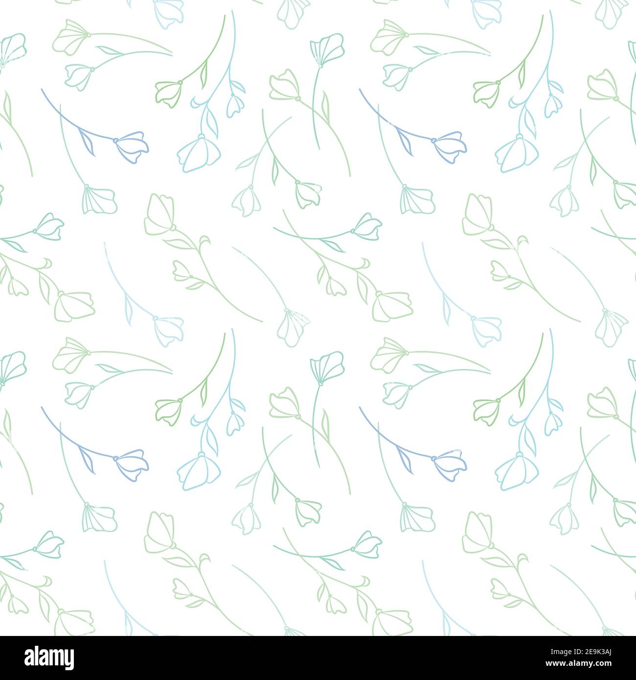 Cute doodle floral seamless repeat pattern vector background. Hand ...