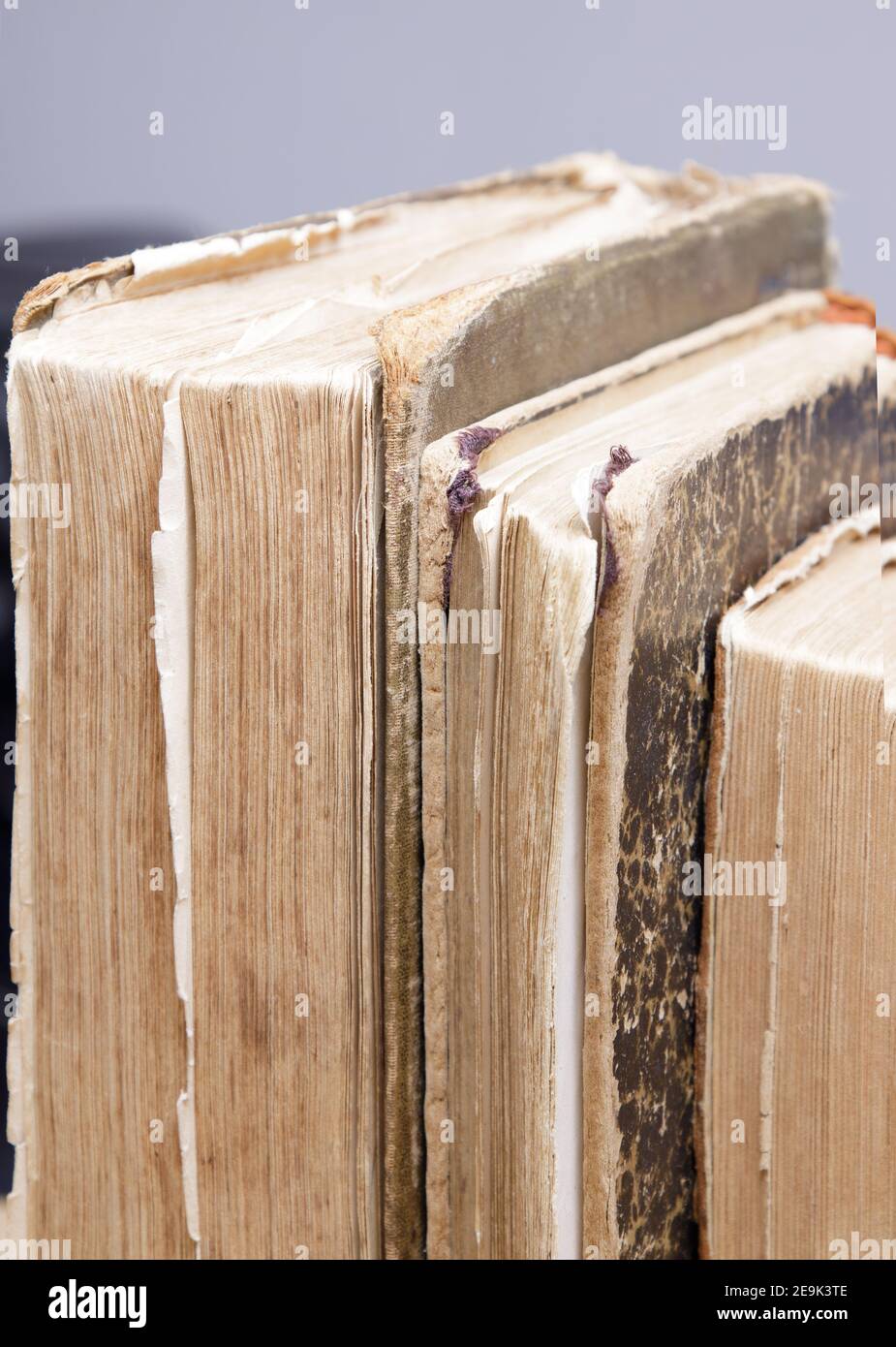 Big old book pages close up on corner low depth of field, vintage paper ...