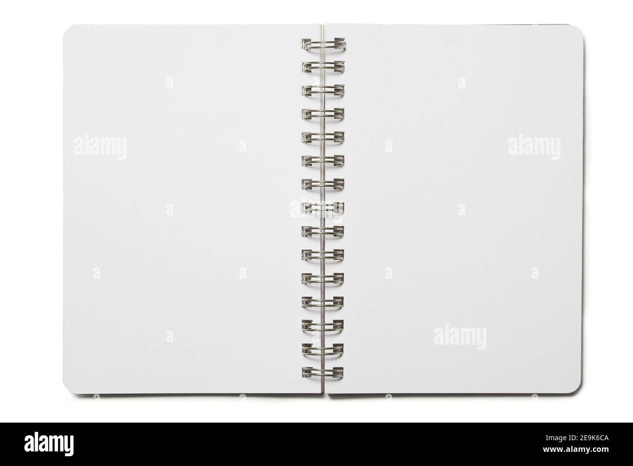Open spiral notepad Stock Photo - Alamy