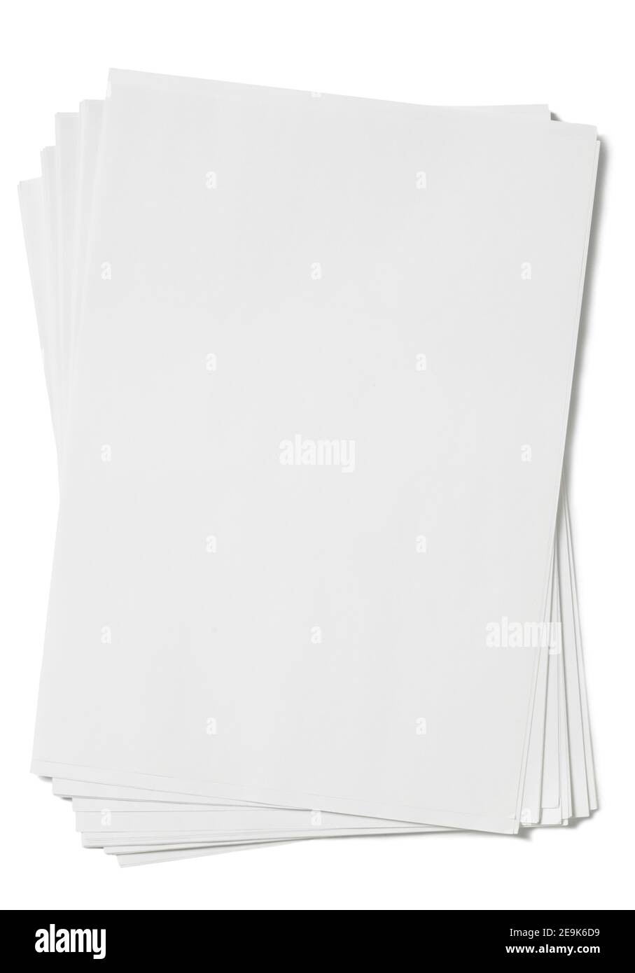 vertical blank paper sheet with shadows isolated on white background ...