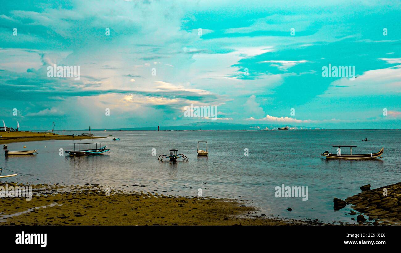 Fisherman beach landscape Stock Photo - Alamy
