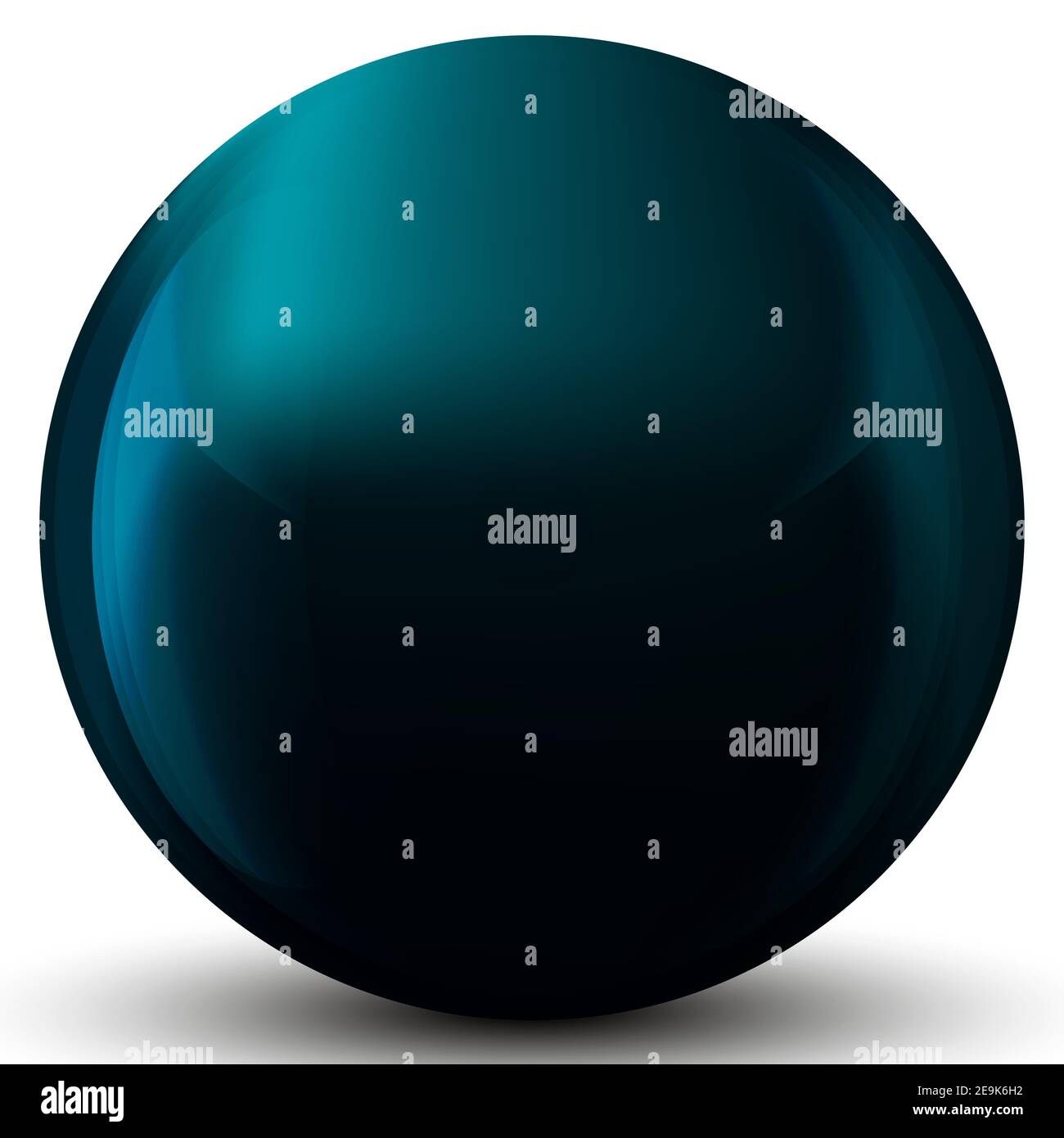 Glass blue ball or precious pearl. Glossy realistic ball, 3D abstract ...