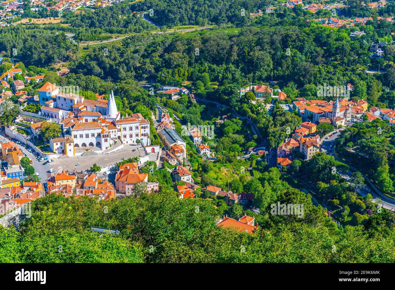 Aerial view of the national palace in Sintra, Portugal Stock Photo - Alamy