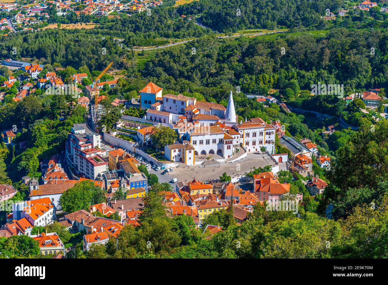 Aerial view of the national palace in Sintra, Portugal Stock Photo - Alamy
