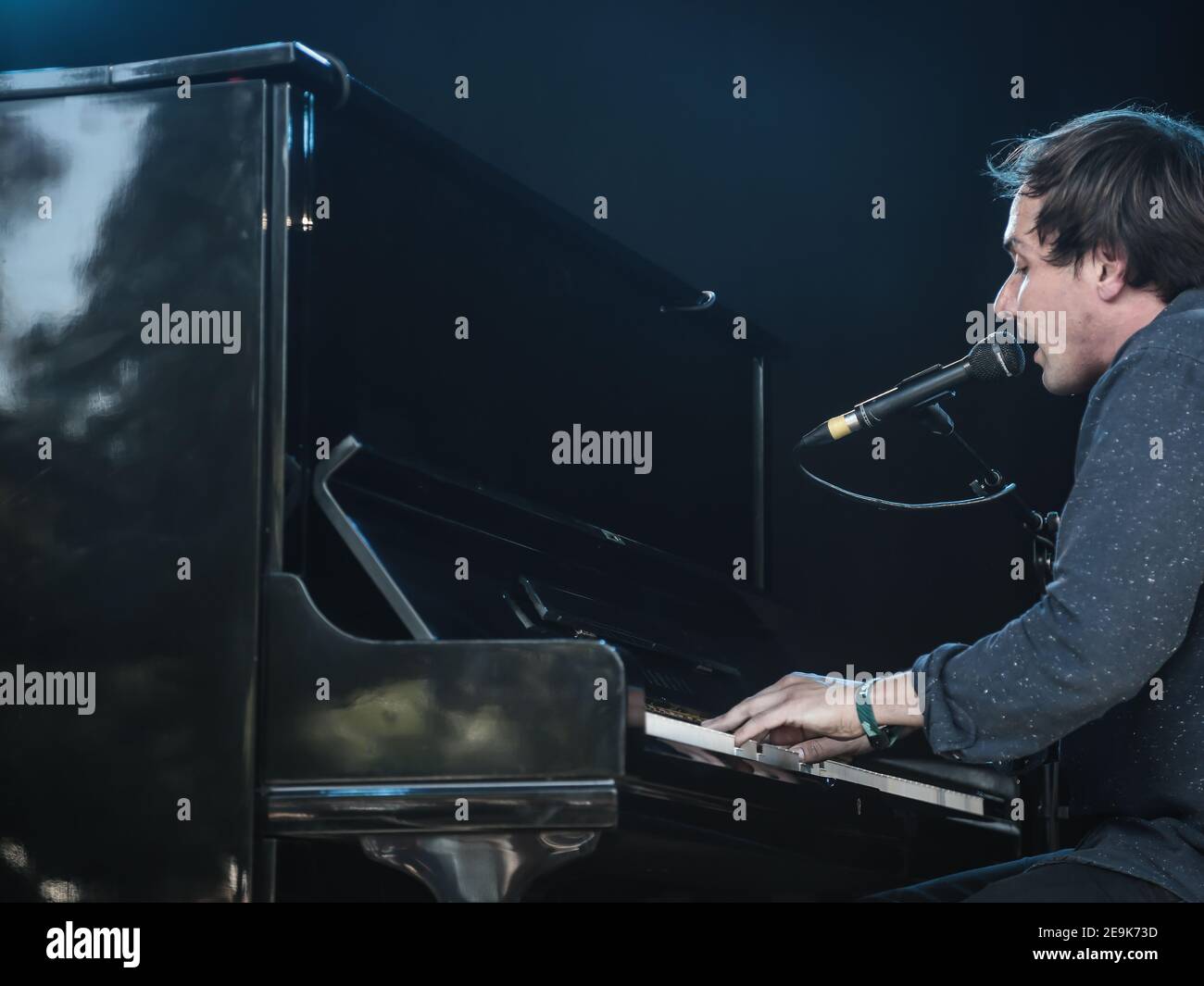 Daniel Rossen of Grizzly Bear performing a solo set on the Garden Stage ...