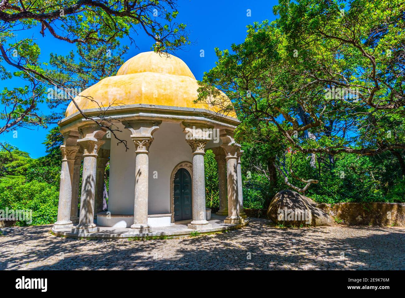 Temple of columns in the gardens of the national palace in Pena ...