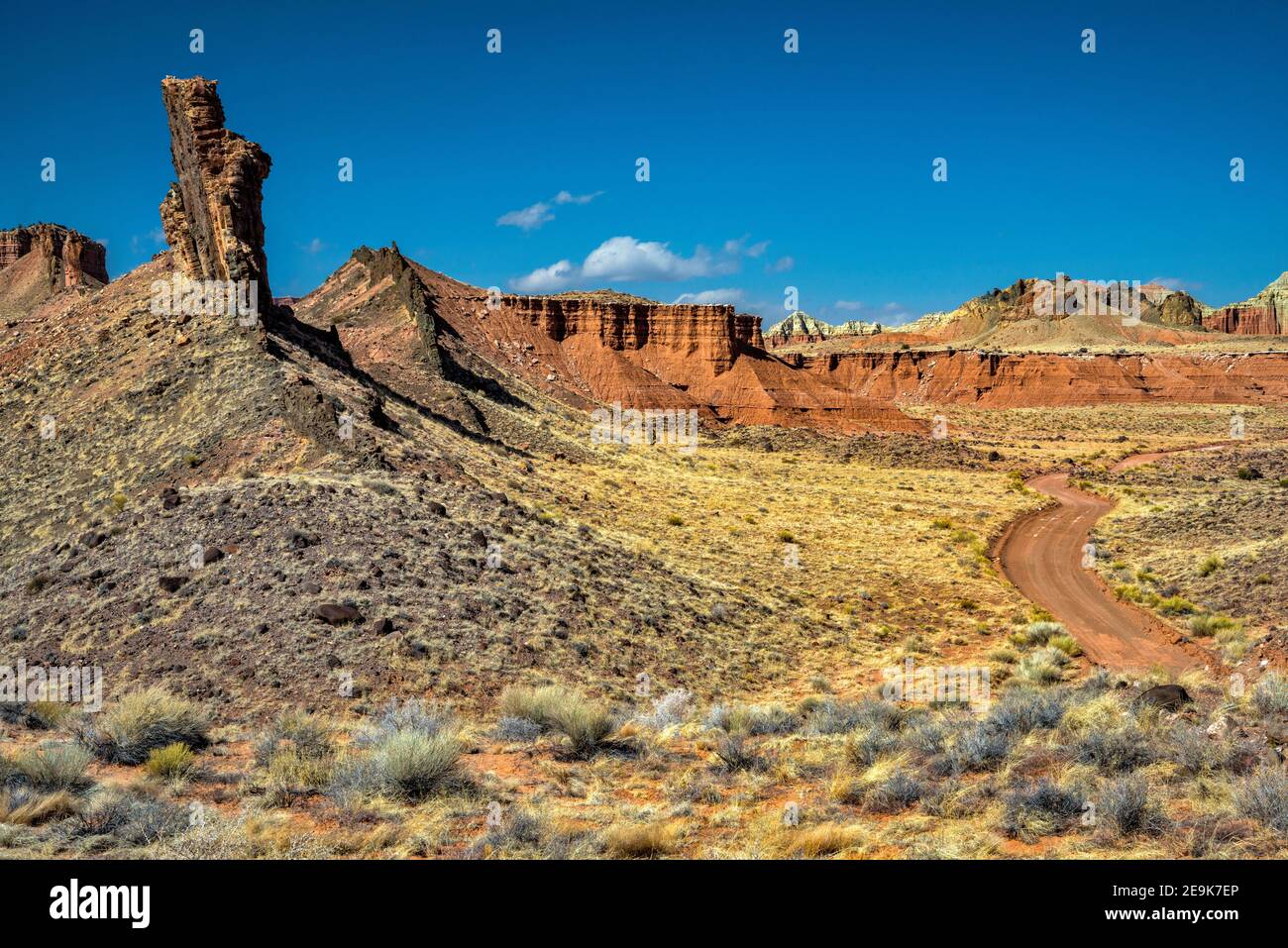 Road at Cathedral Valley Junction, Capitol Reef National Park, Colorado ...