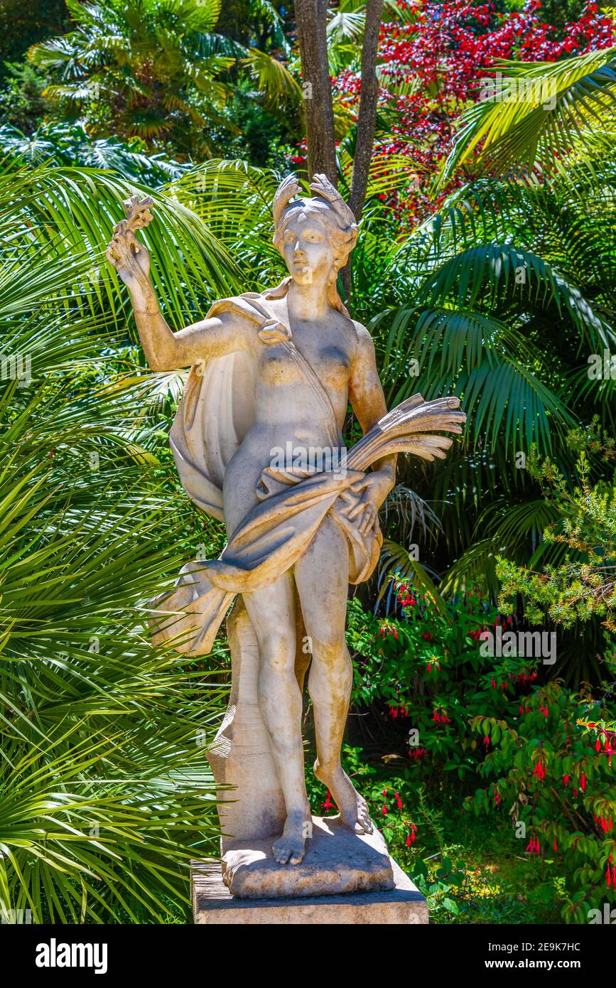 Statue at Quinta da Regaleira palace in Sintra, Portugal Stock Photo ...