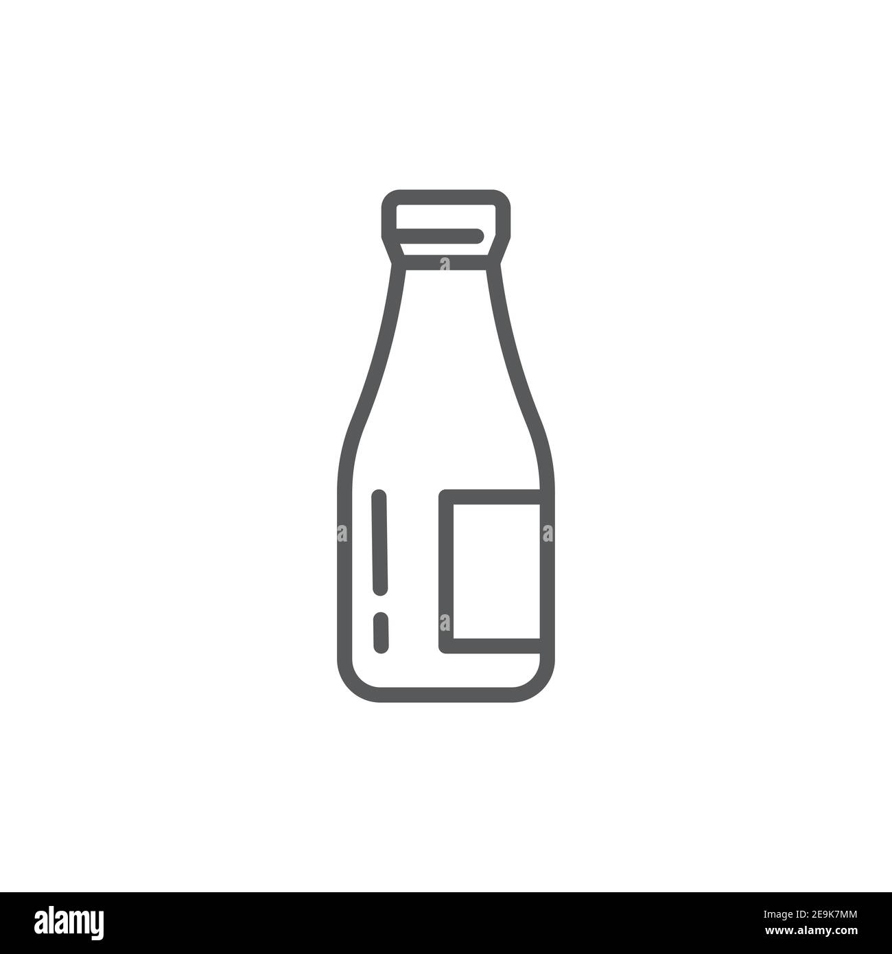 milk bottle icon, color, line, outline vector sign, linear style ...
