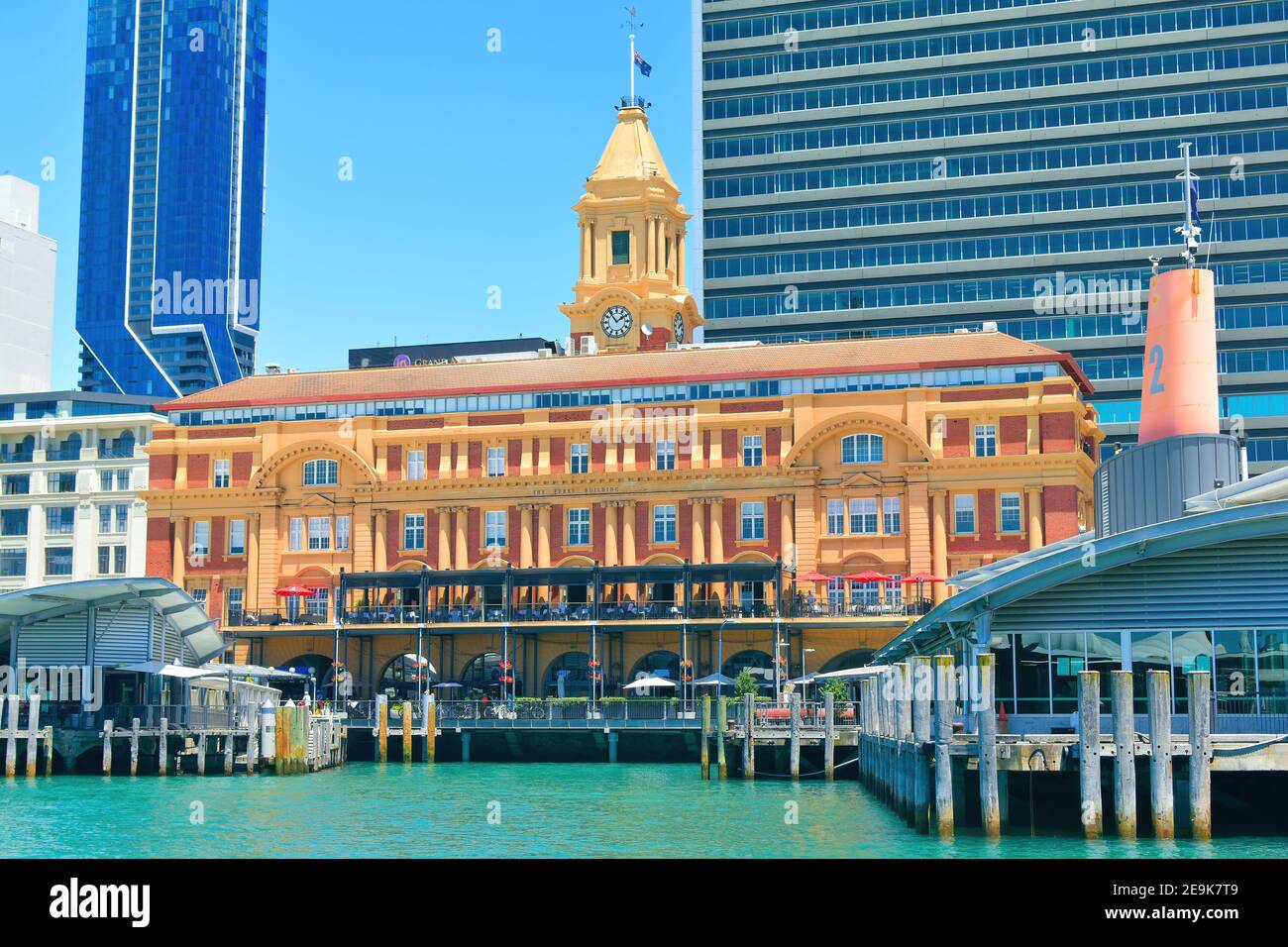 AUCKLAND, NEW ZEALAND - Jan 03, 2021: View of Auckland Downtown Ferry ...