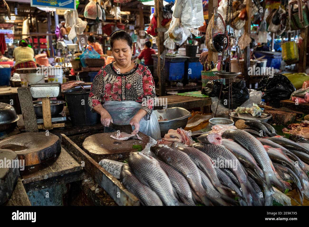 Sunday market in Myikyina in northern Myanmar Stock Photo - Alamy