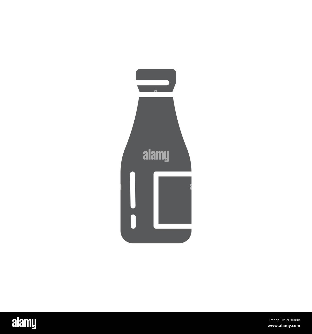 milk bottle icon, color, line, outline vector sign, linear style ...