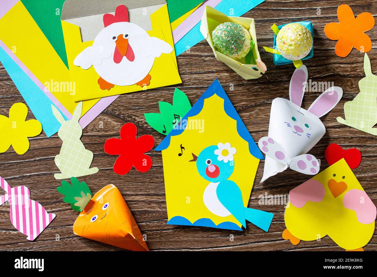 Easter bunny, Easter eggs and other Spring festive childrens paper ...