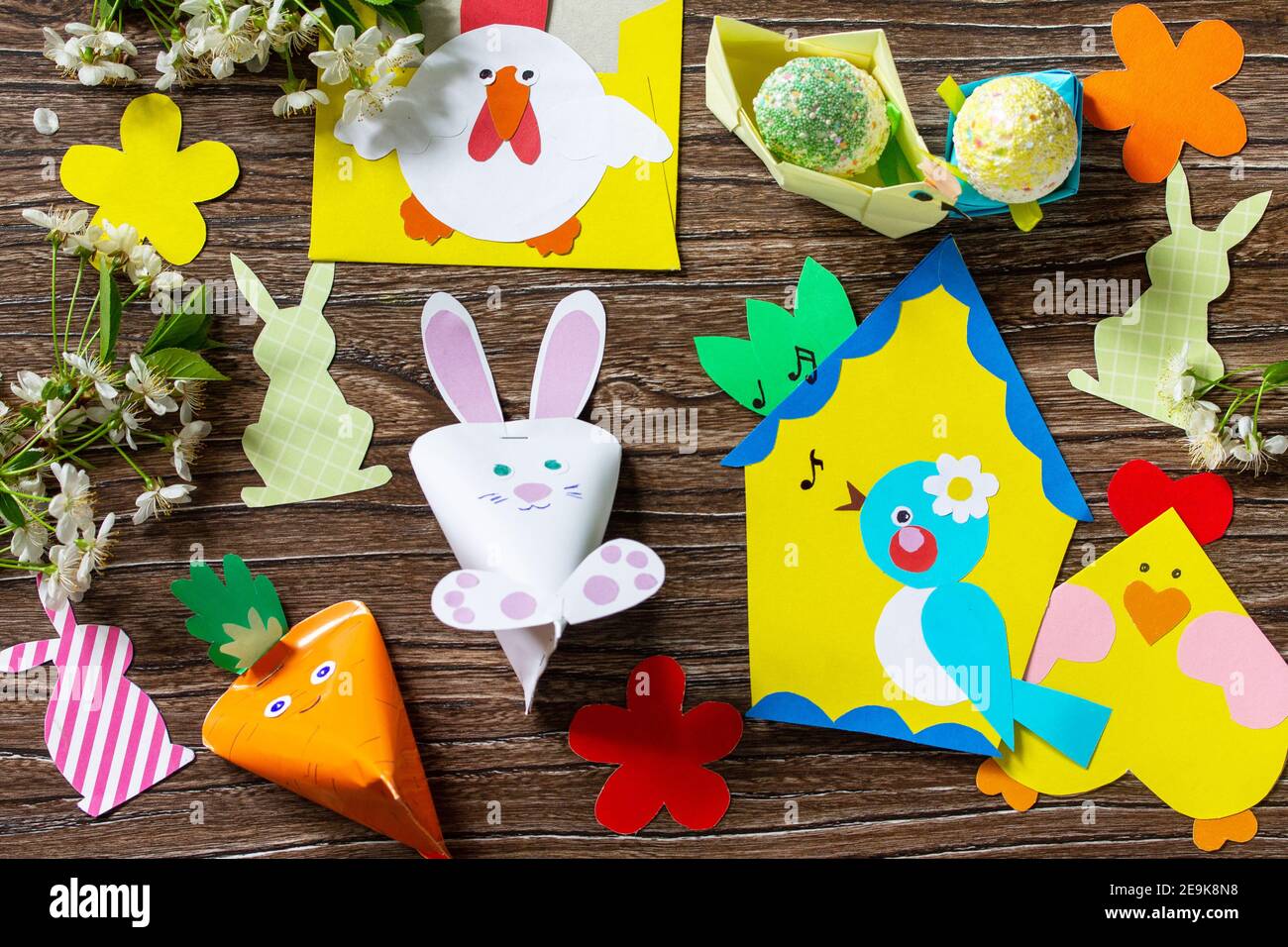 Easter bunny, Easter eggs and other Spring festive childrens paper ...