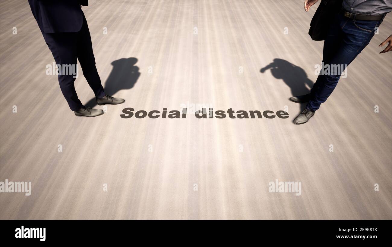 Concept or conceptual 3d illustration of two men meeting following ...