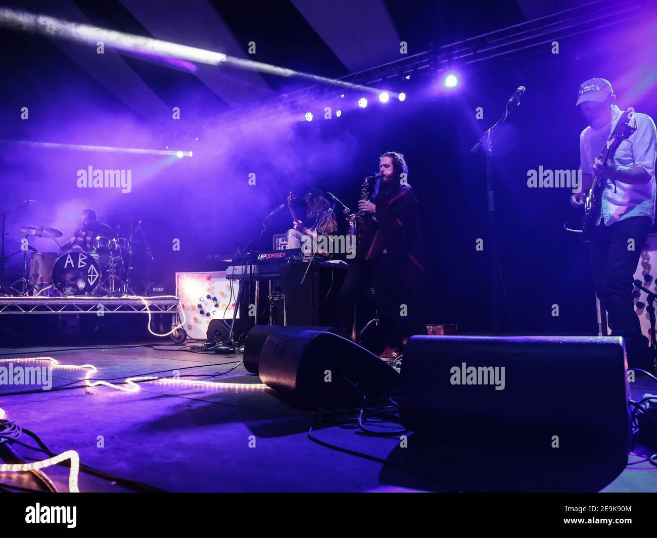 Archie Bronson Outfit performing at the 2014 End of the Road festival ...