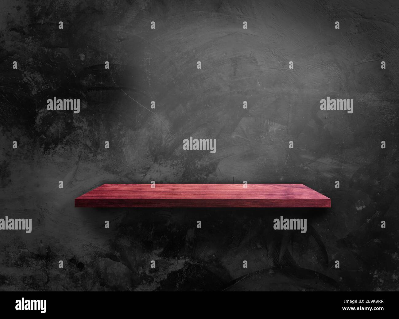 Wooden shelf on concrete wall texture background with clipping path ...