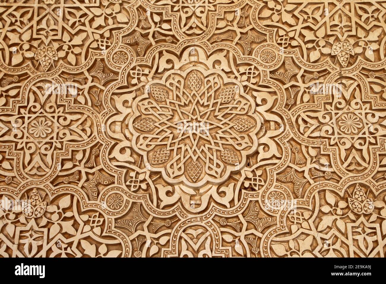 Detail of Islamic (Moorish) tilework at the Alhambra, Granada, Spain ...