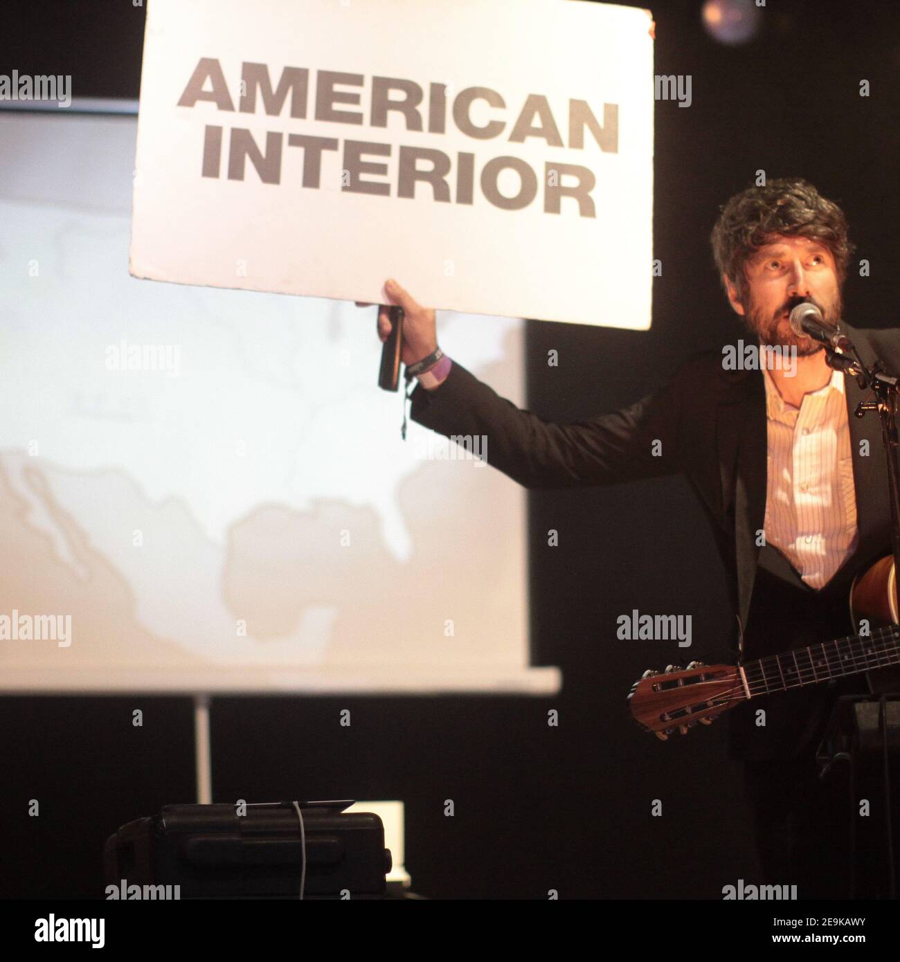 Griff Rhys performing at the 2014 End of the Road festival at Larmer ...