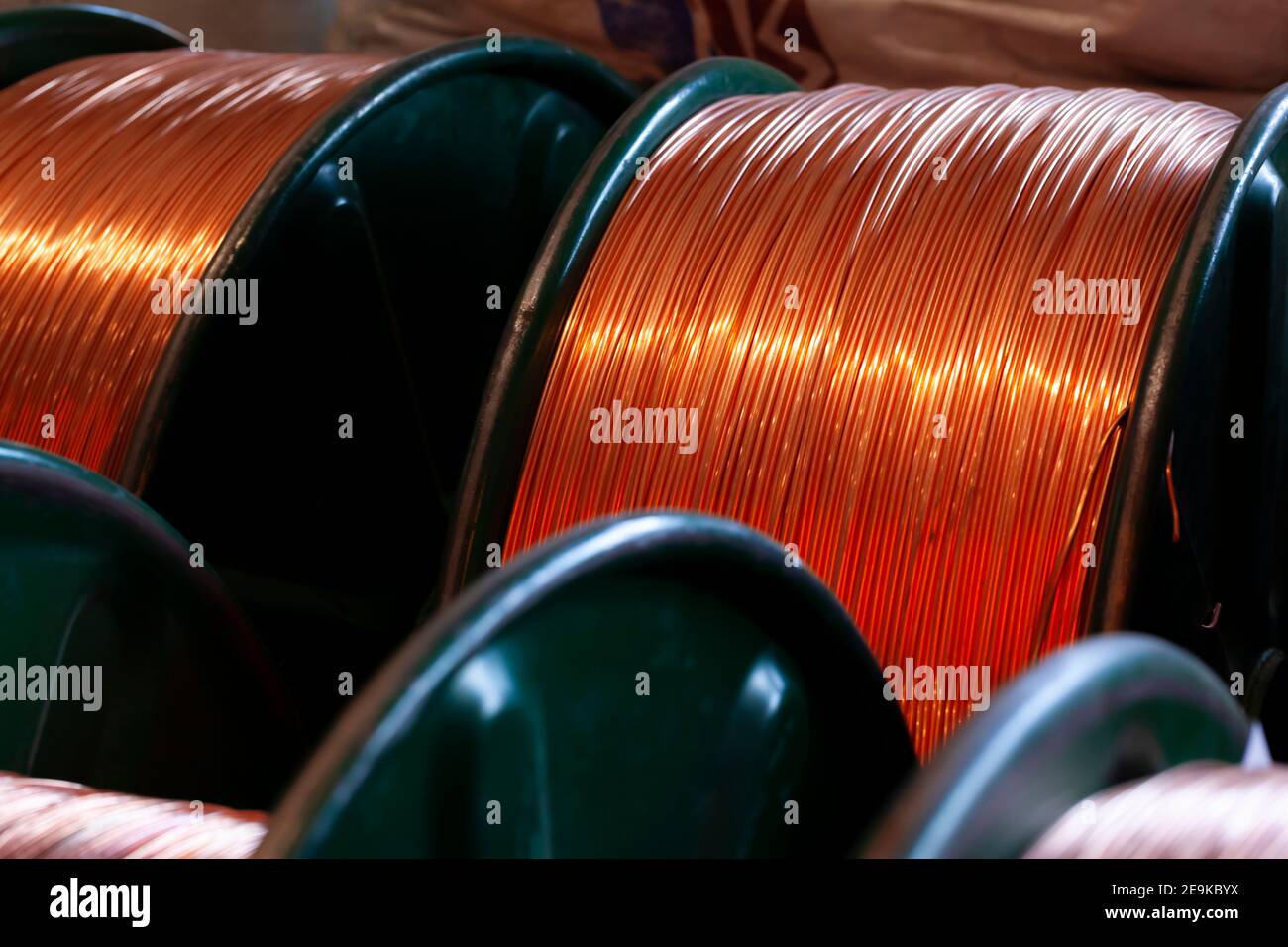 Copper cable reels hi-res stock photography and images - Alamy