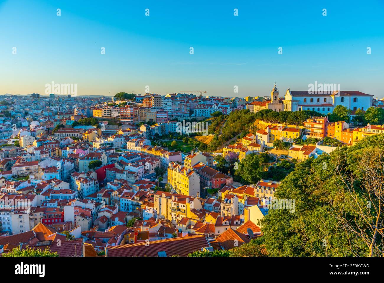 Aerial view of Lisbon with graca viewpoint, Portugal Stock Photo - Alamy