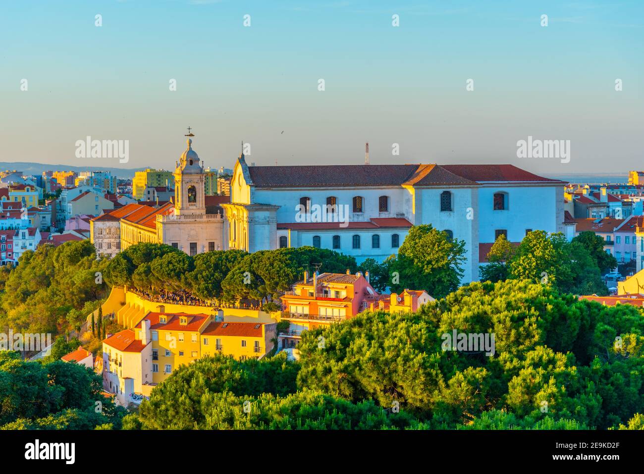 Aerial view of Lisbon with graca viewpoint, Portugal Stock Photo - Alamy