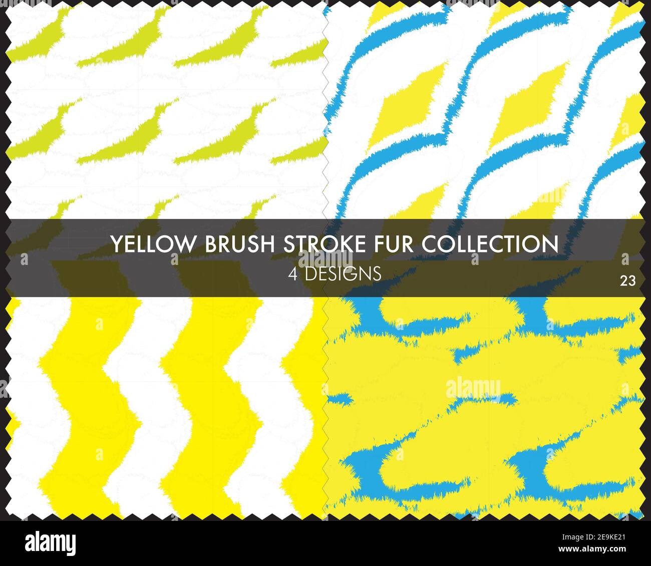 Brush stroke fur collection includes 4 design swatches for fashion ...