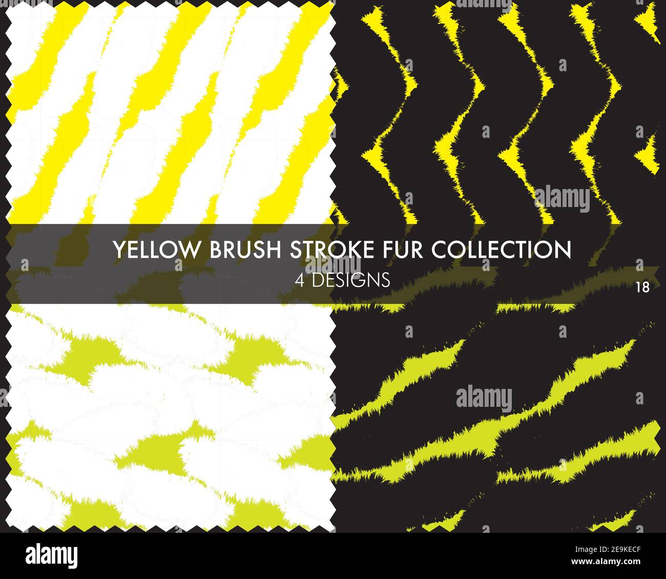 Brush stroke fur collection includes 4 design swatches for fashion ...