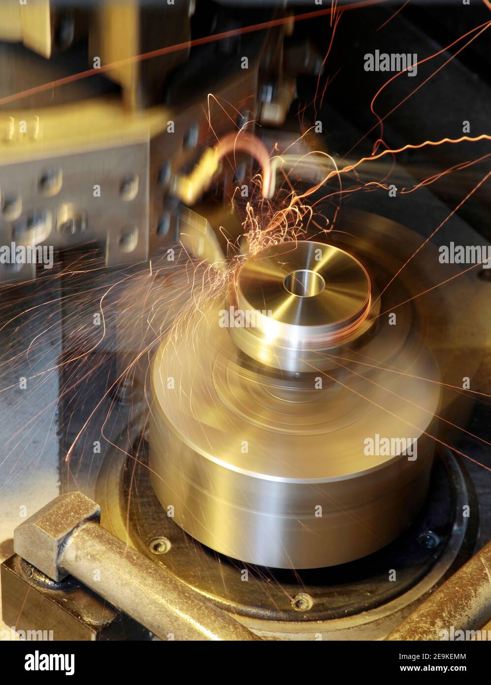 High technology CNC lathe metal cutting Stock Photo - Alamy