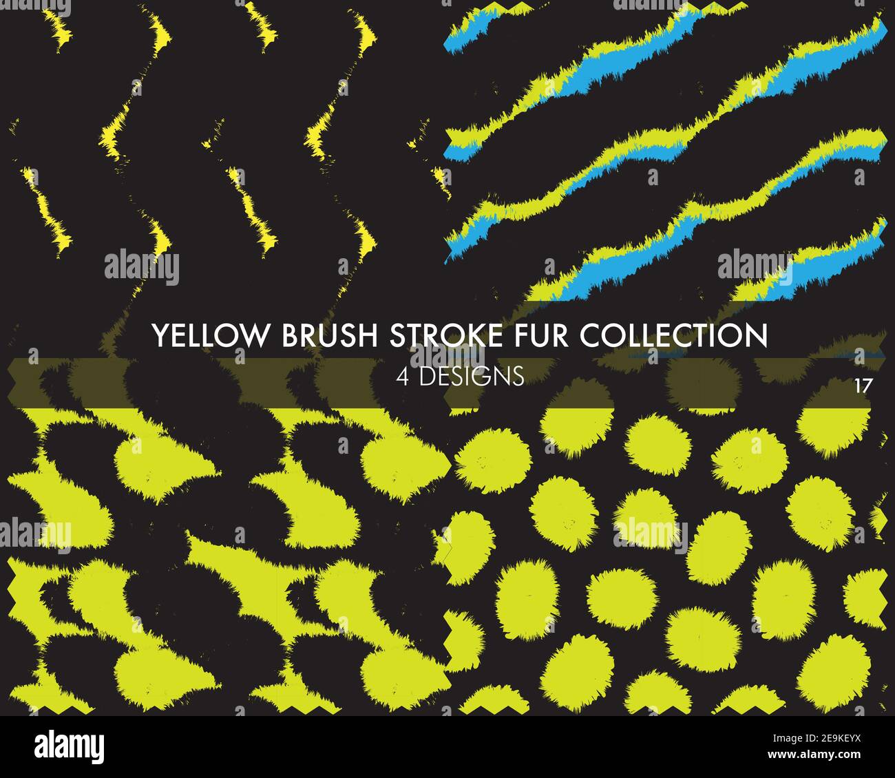 Brush stroke fur collection includes 4 design swatches for fashion ...