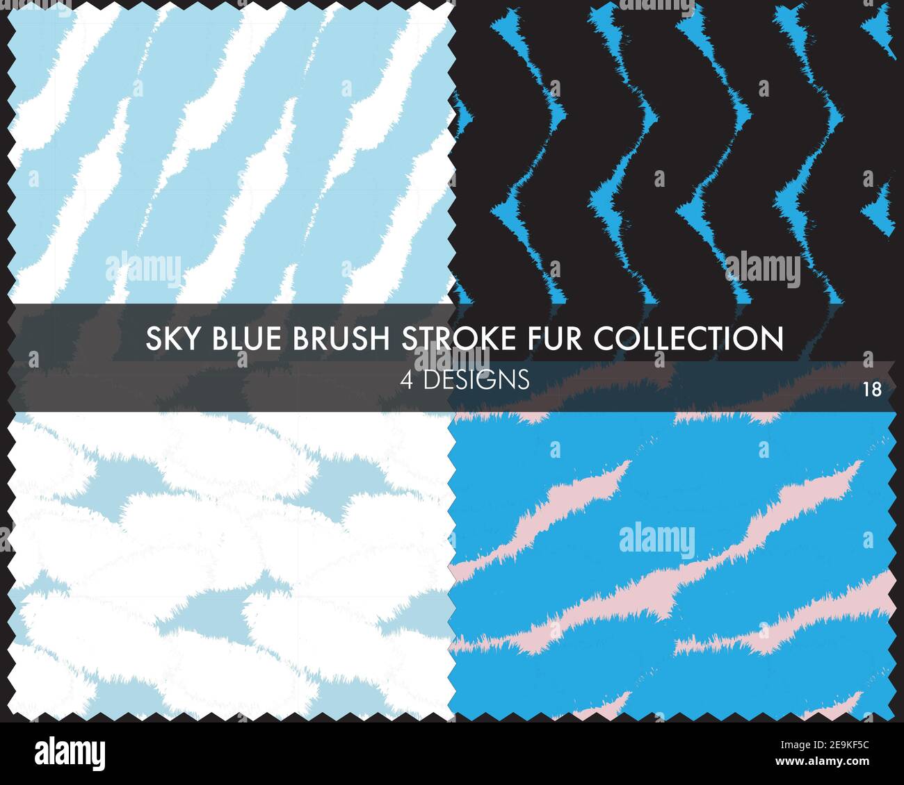 Brush stroke fur collection includes 4 design swatches for fashion ...