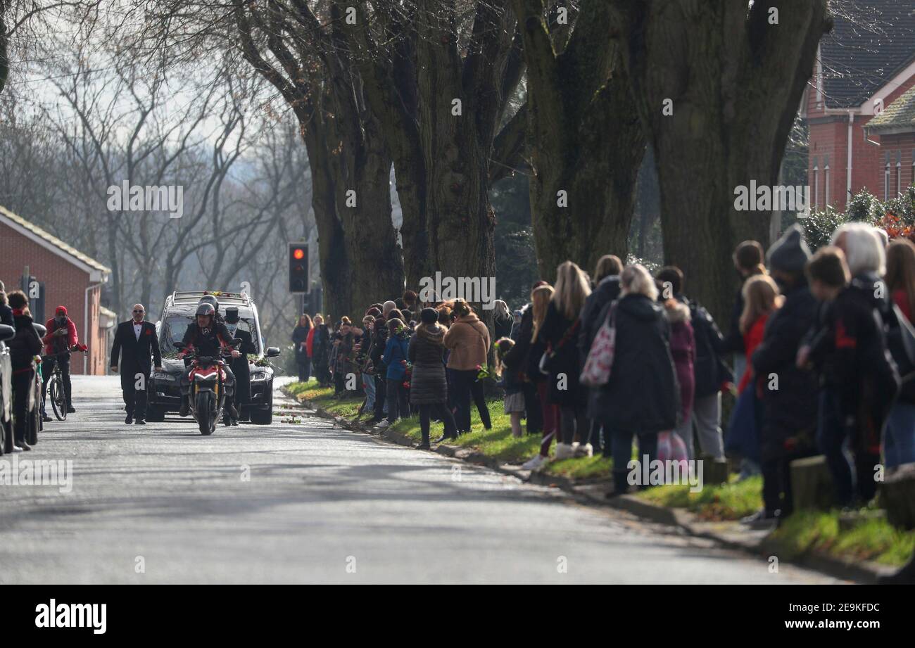 The funeral procession of Olly Stephens slows at All Hallows Road ...