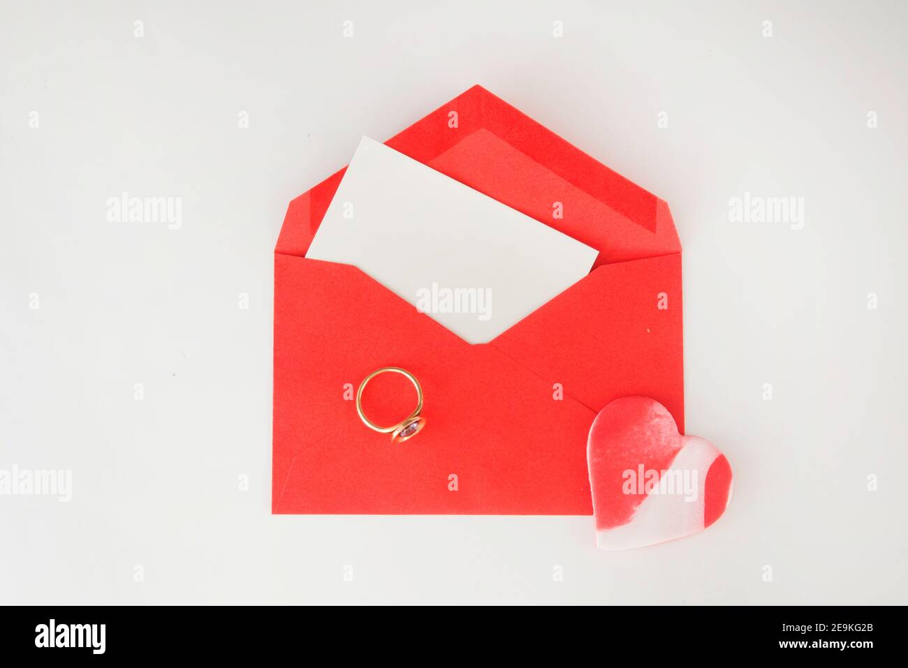 envelope letter red with ring Stock Photo - Alamy