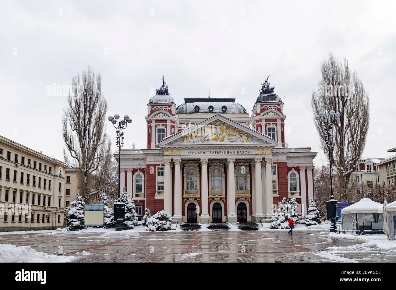 Ivan Vazov Public Theater in winter, Sofia, Bulgaria Stock Photo - Alamy